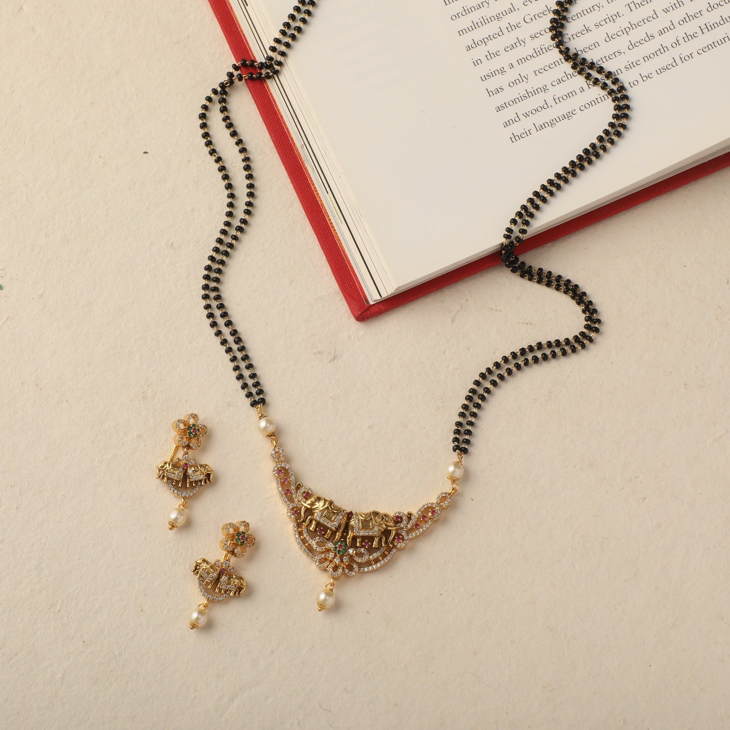 Buy Elephant Classic Antique Mangalsutra Set | Tarinika - Tarinika India