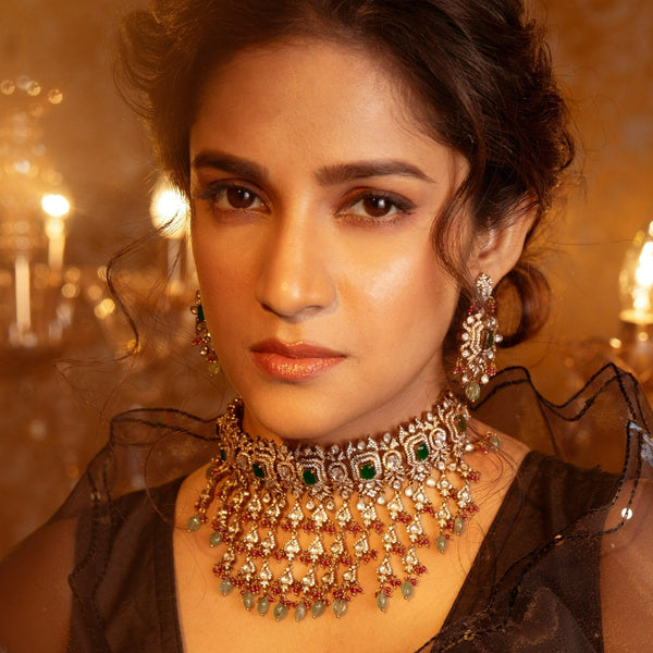 Buy Cora Nakshatra CZ Choker Set | Tarinika - Tarinika India