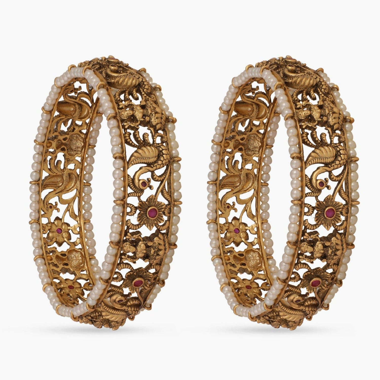 Explore Traditional Antique Bangles Online at Tarinika Tagged Pearl Tarinika India