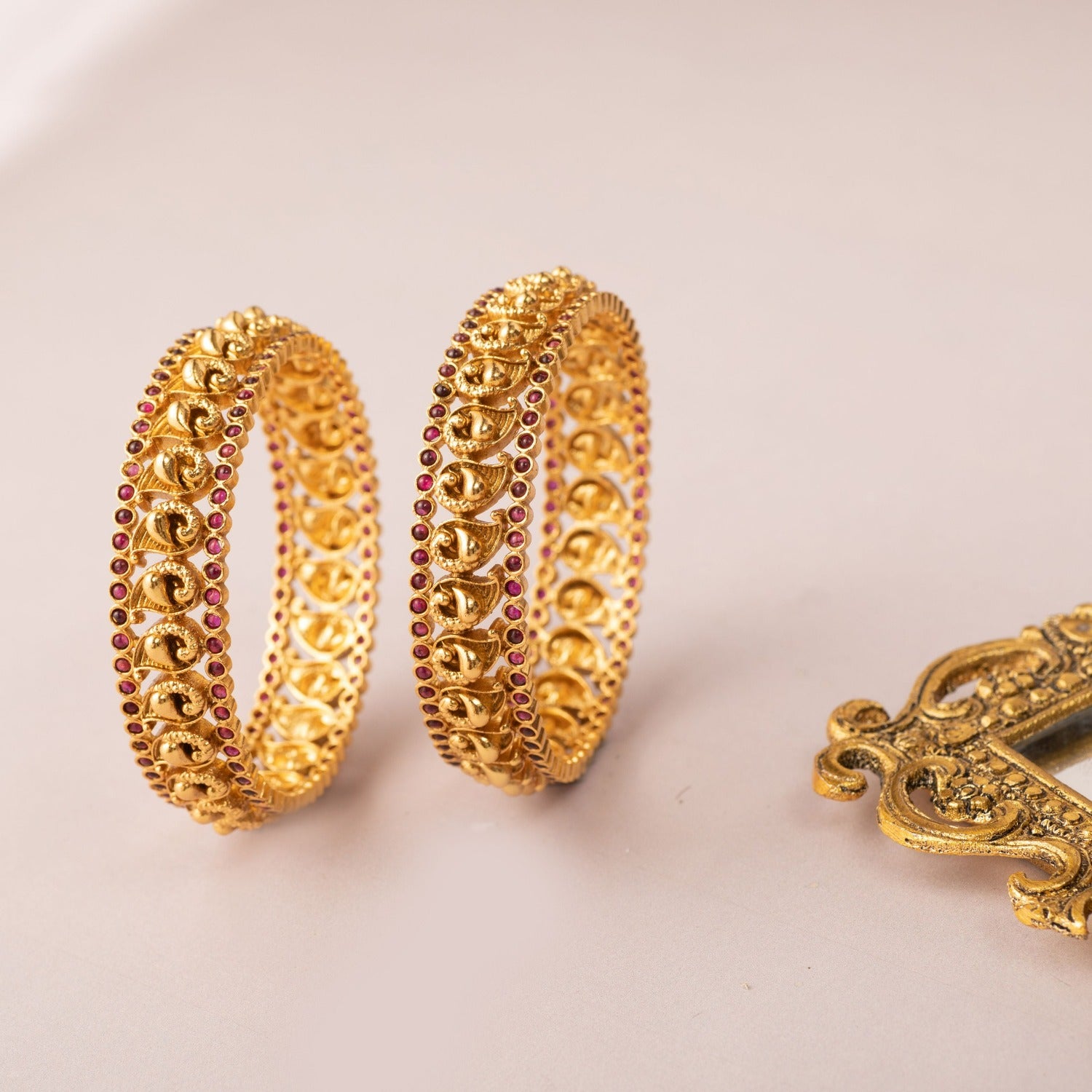 Buy Classic Peacock Statement Antique Bangles | Tarinika - Tarinika India